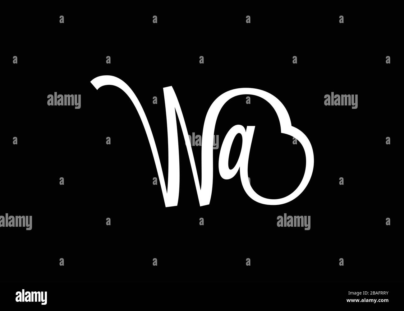 W A, WA Initial Letter Logo design vector template, Graphic Alphabet ...