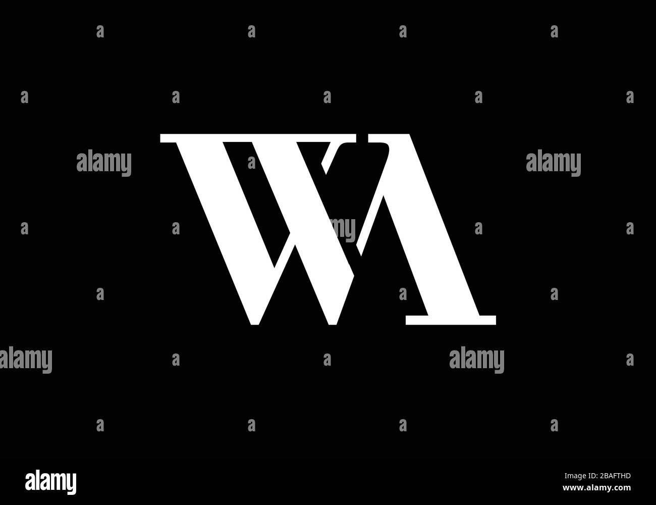 W A, WA Initial Letter Logo design vector template, Graphic Alphabet ...