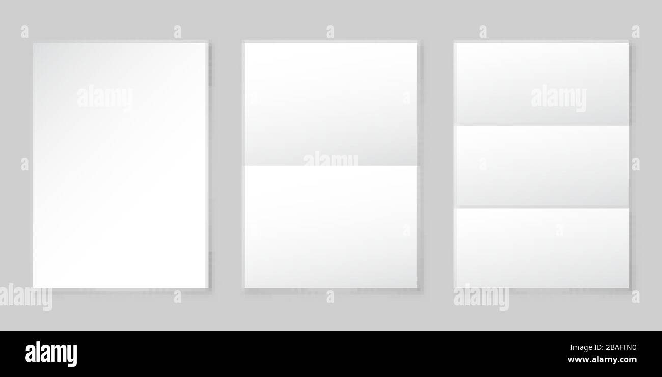 Realistic blank paper sheet with shadow in A4 format. Notebook or book ...