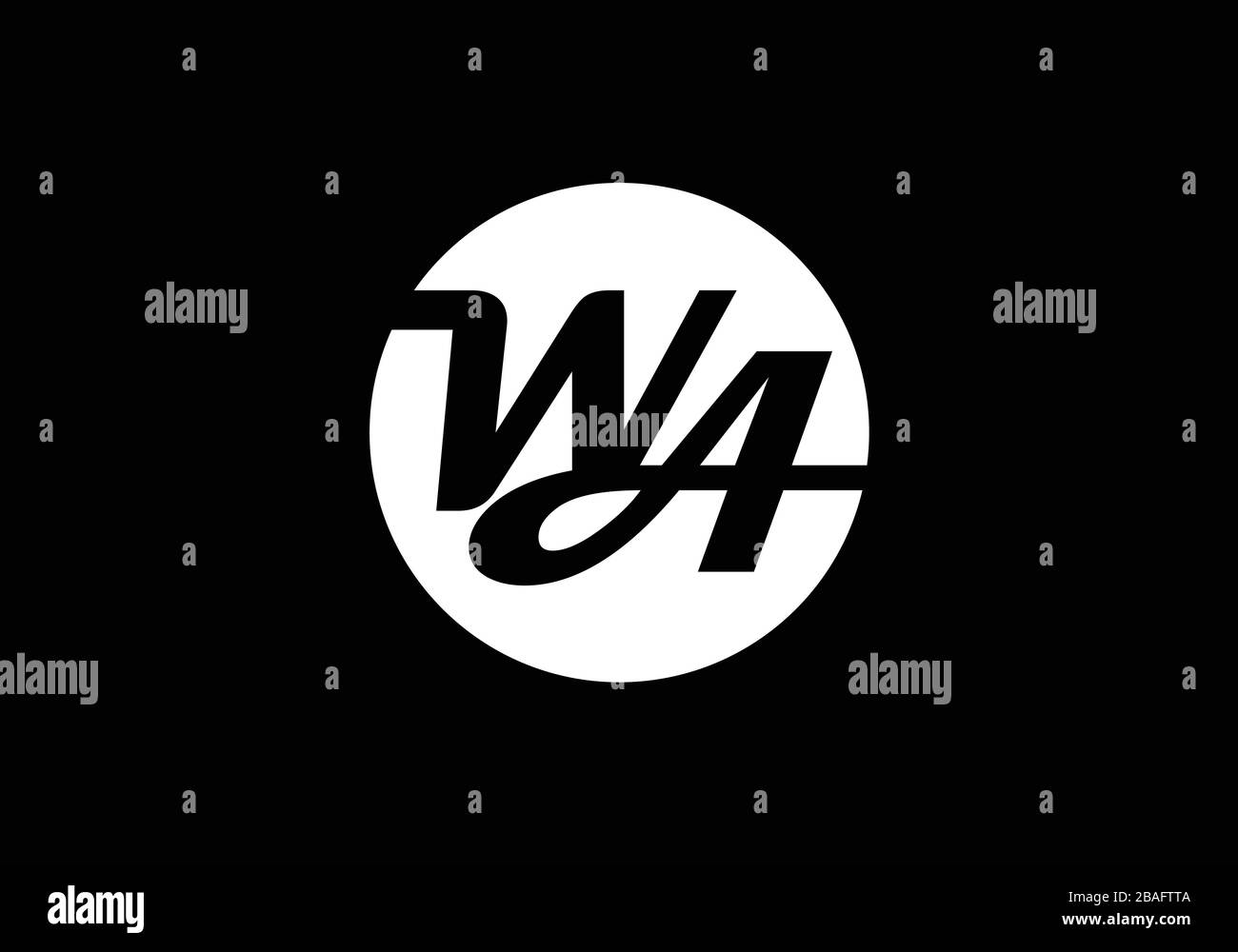 W A, WA Initial Letter Logo design vector template, Graphic Alphabet ...
