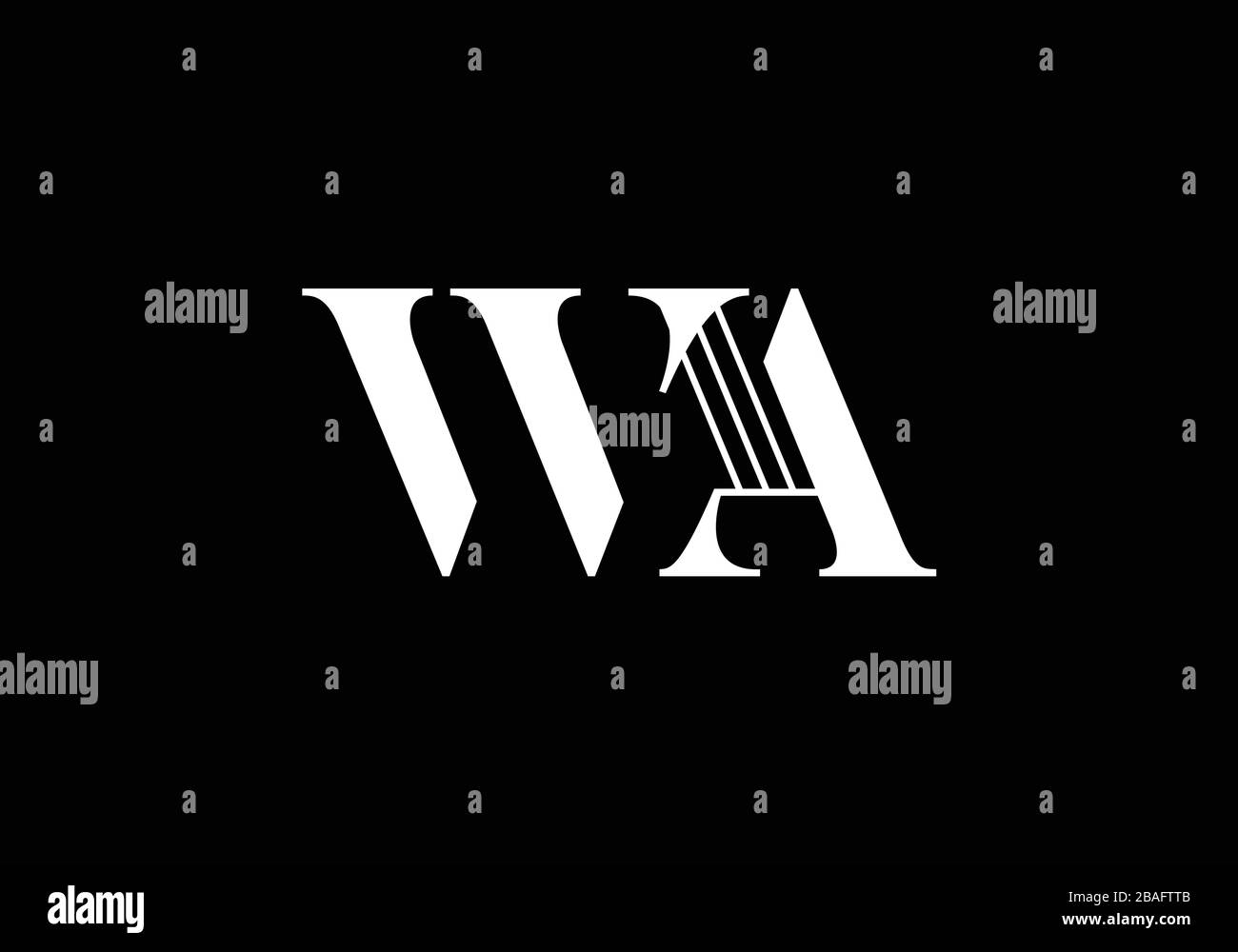 W A, WA Initial Letter Logo design vector template, Graphic Alphabet ...