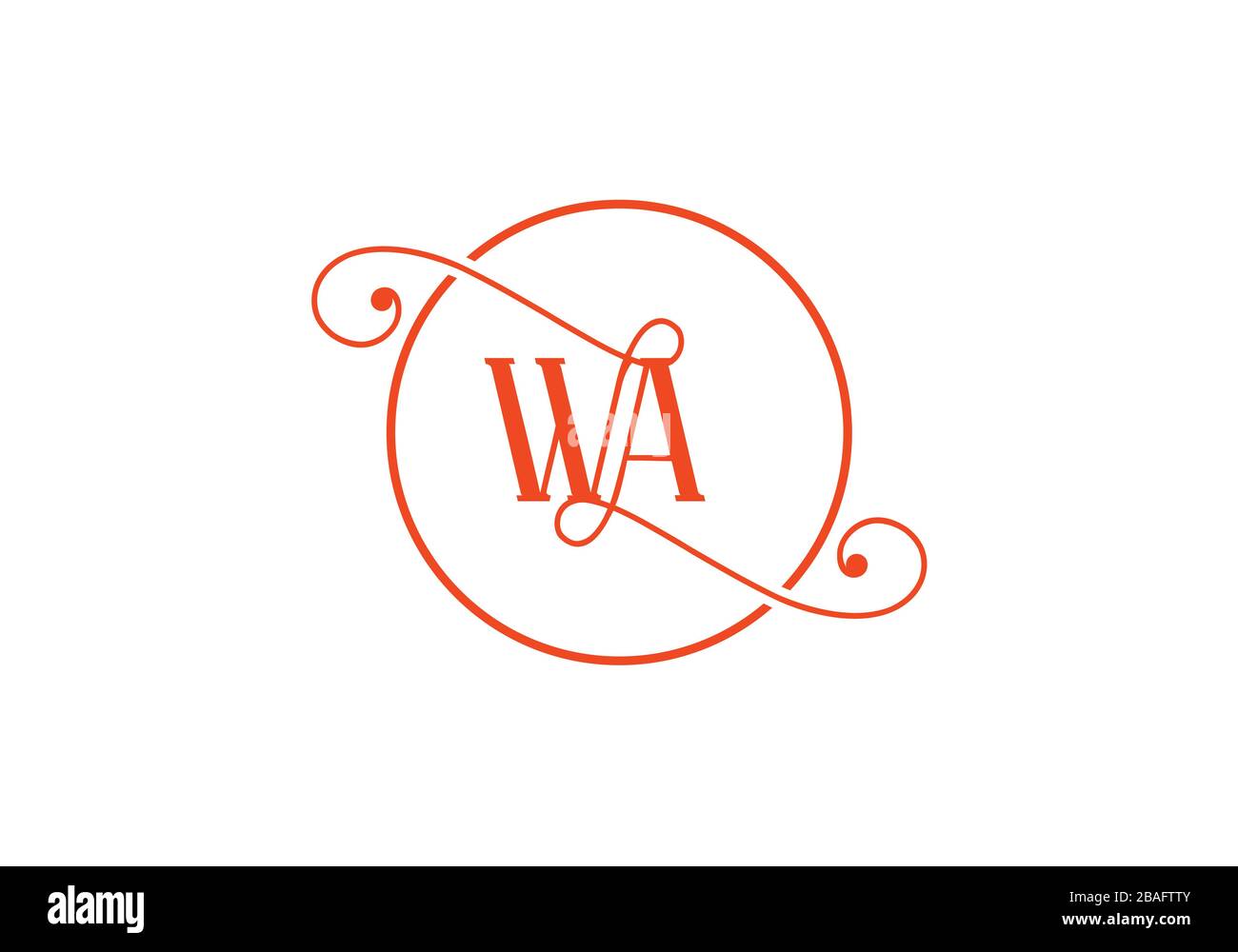 W A, WA Initial Letter Logo design vector template, Graphic Alphabet ...