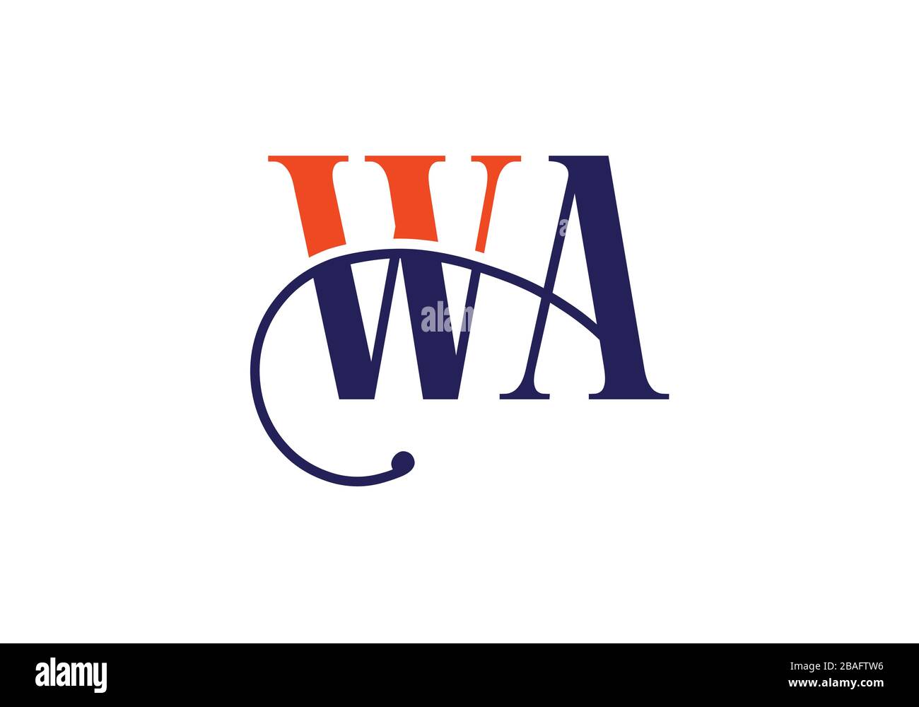 W A, WA Initial Letter Logo design vector template, Graphic Alphabet ...