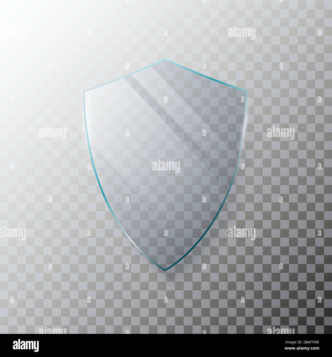 Glass transparent shield. Protective glass shield with reflection and ...