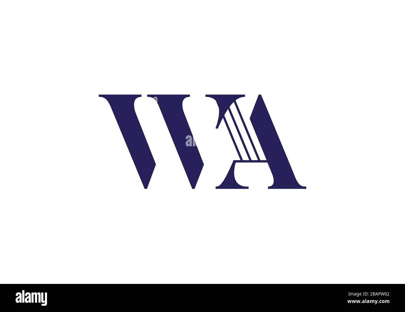 W A, WA Initial Letter Logo design vector template, Graphic Alphabet ...