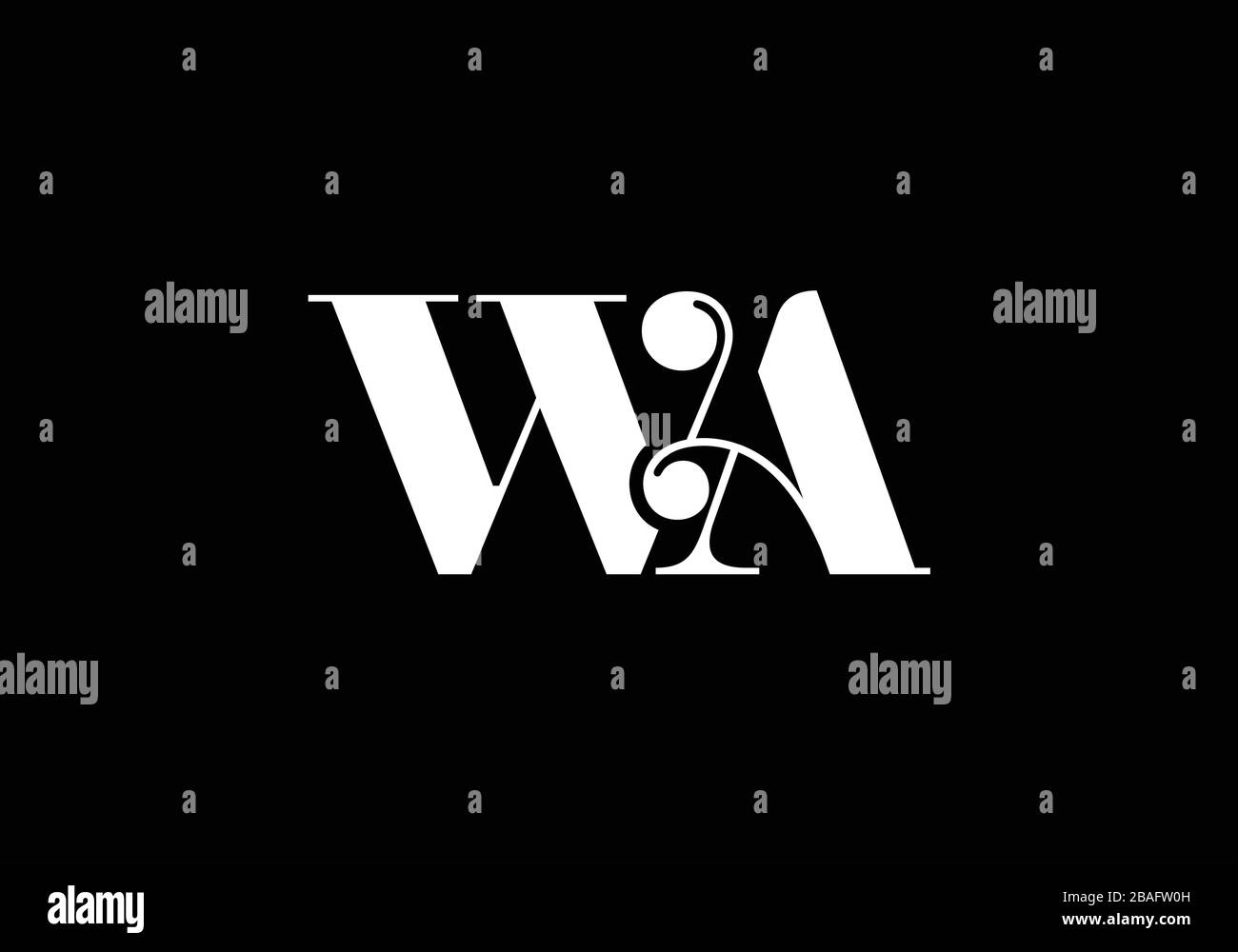W A, WA Initial Letter Logo design vector template, Graphic Alphabet ...
