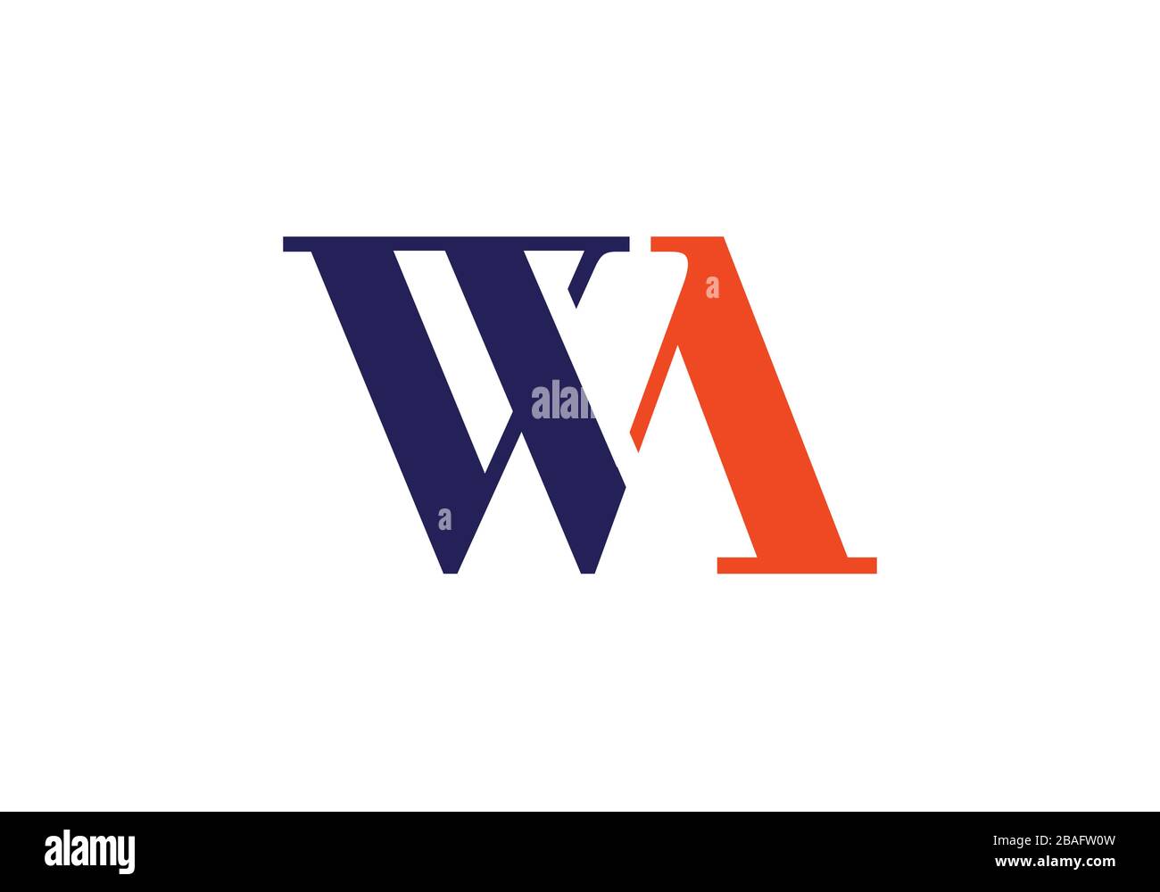 W A, WA Initial Letter Logo design vector template, Graphic Alphabet ...