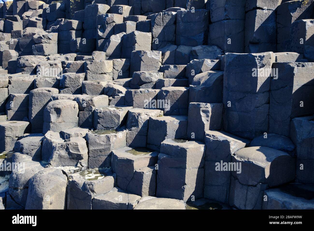 Formation of basaltic columns in Northern Ireland. It is the result of ...