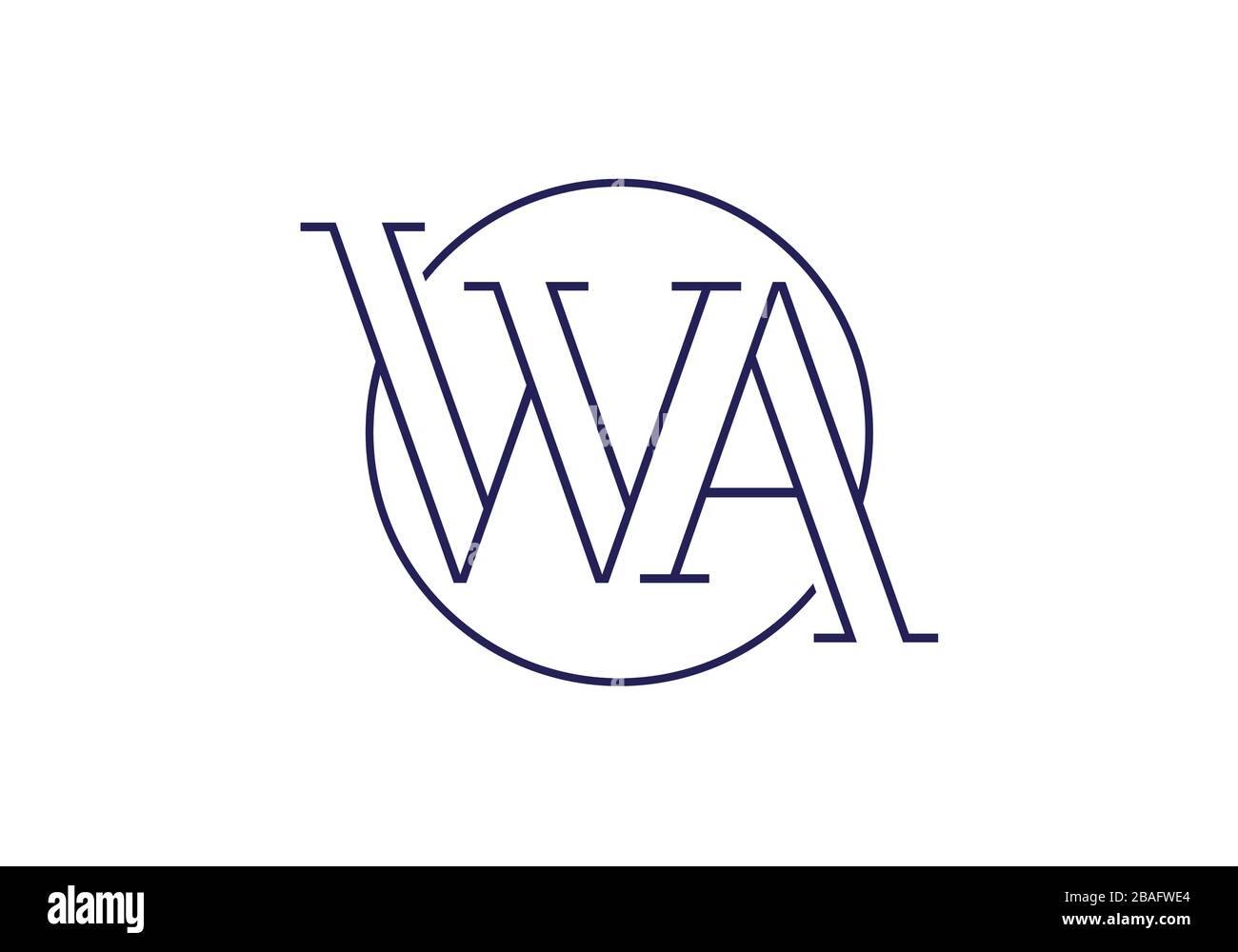 W A, WA Initial Letter Logo design vector template, Graphic Alphabet ...