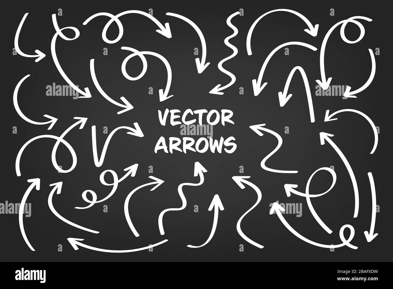 White hand drawn arrows set on gray background. Arrow, cursor Icon ...