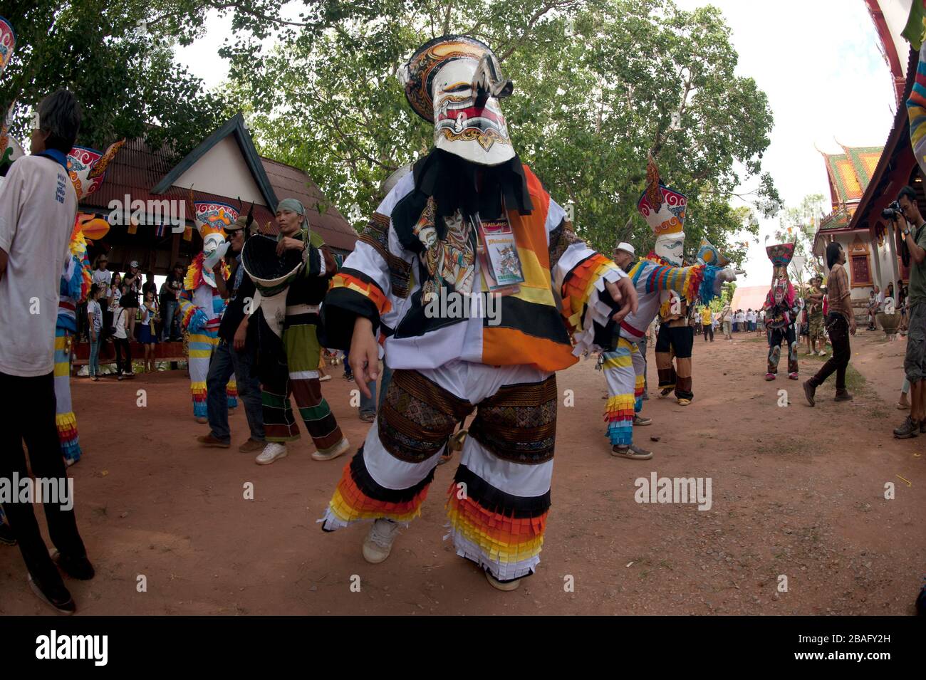 Phi Ta Khon Festival ( Traditional ghost mask festival ) Young people ...