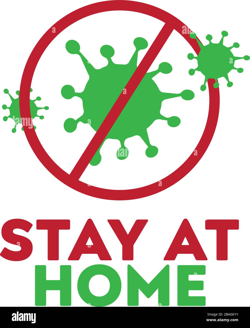 STAY AT HOME. Coronavirus symbol. Coronaavirus self-quarantine ...