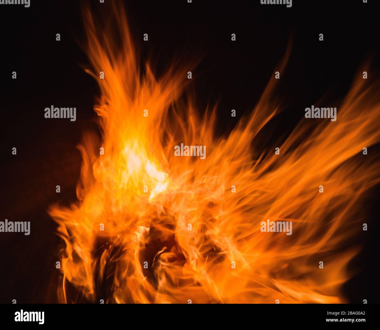 Long Exposure of the Flames Movement During a Blazing Camp Bon Fire ...