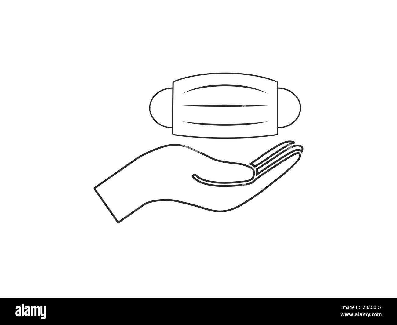 Drawing mask medical protection symbol Stock Vector Images - Alamy