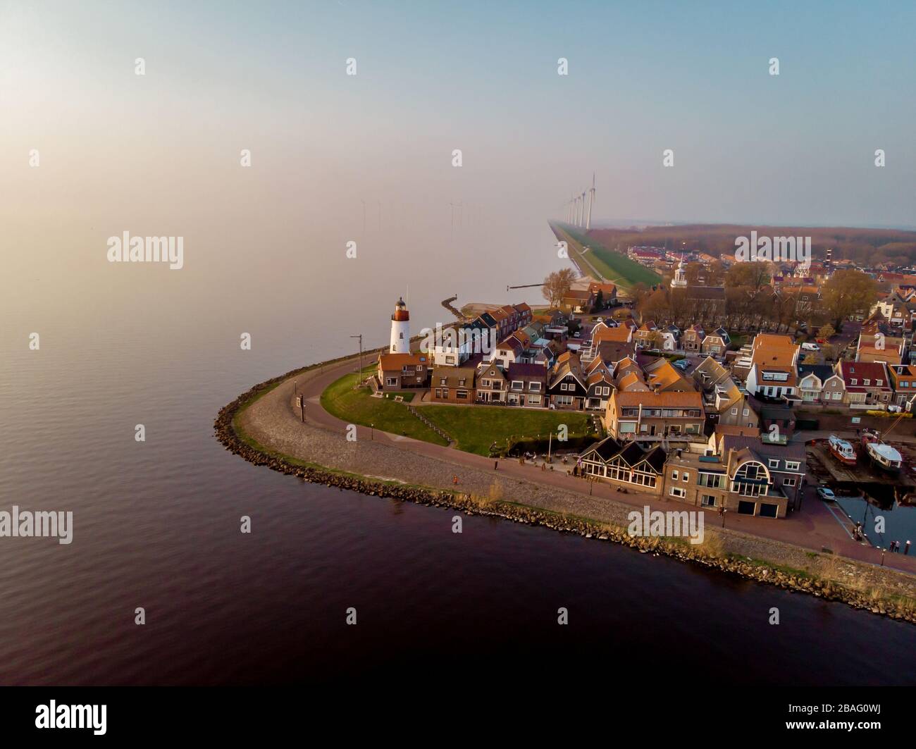 Urk Netherlands Europe, sunrise at the harbor of the small fishing ...