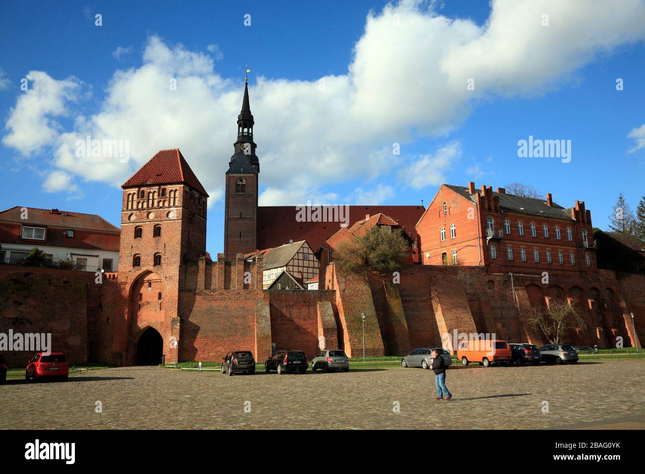 Old citywall with Rossfurt, Tangermuende, Tangermünde, Altmark, Saxony ...