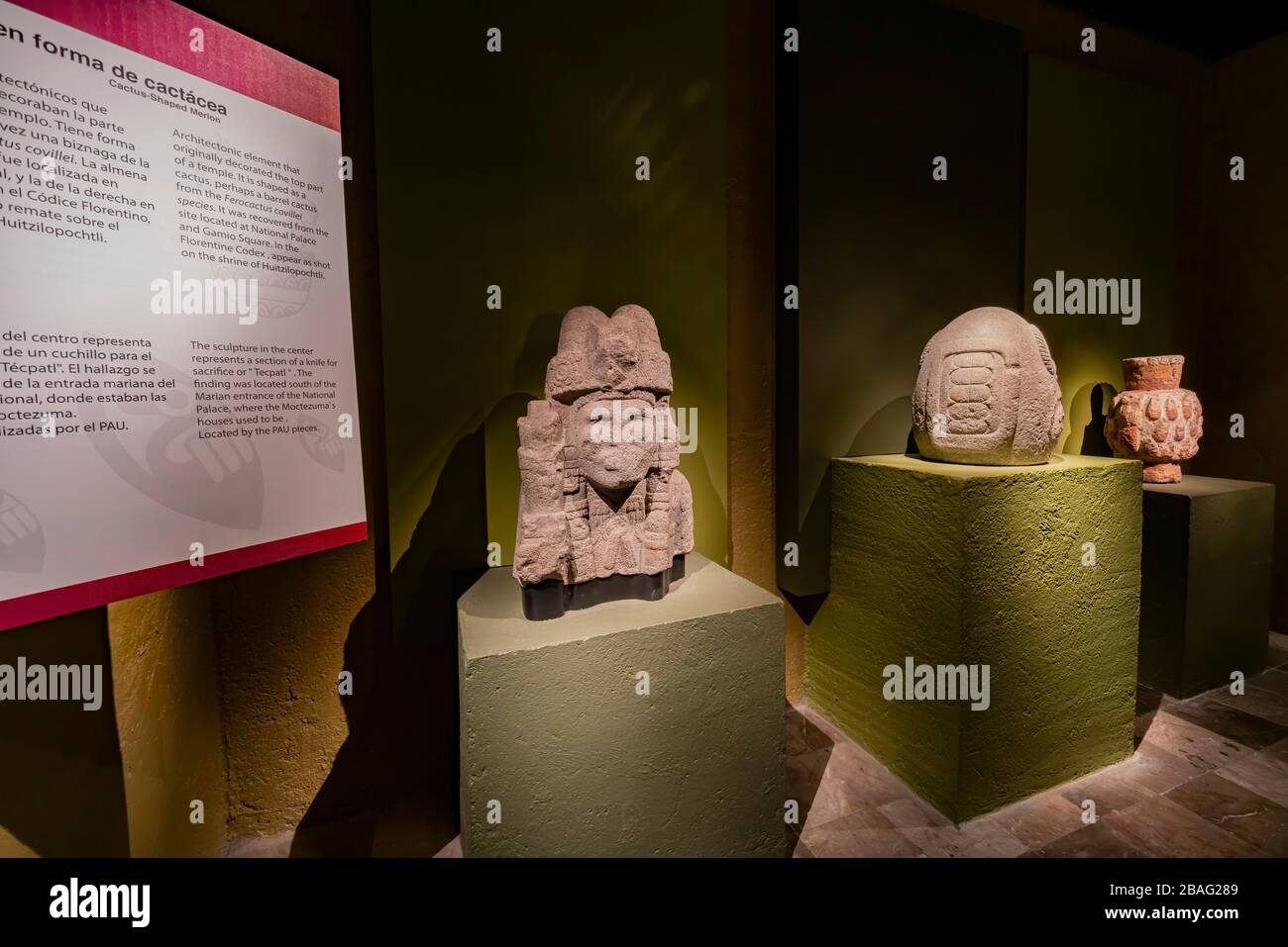 Mexico City, FEB 19, 2017 - Interior view of the Templo Mayor Museum ...