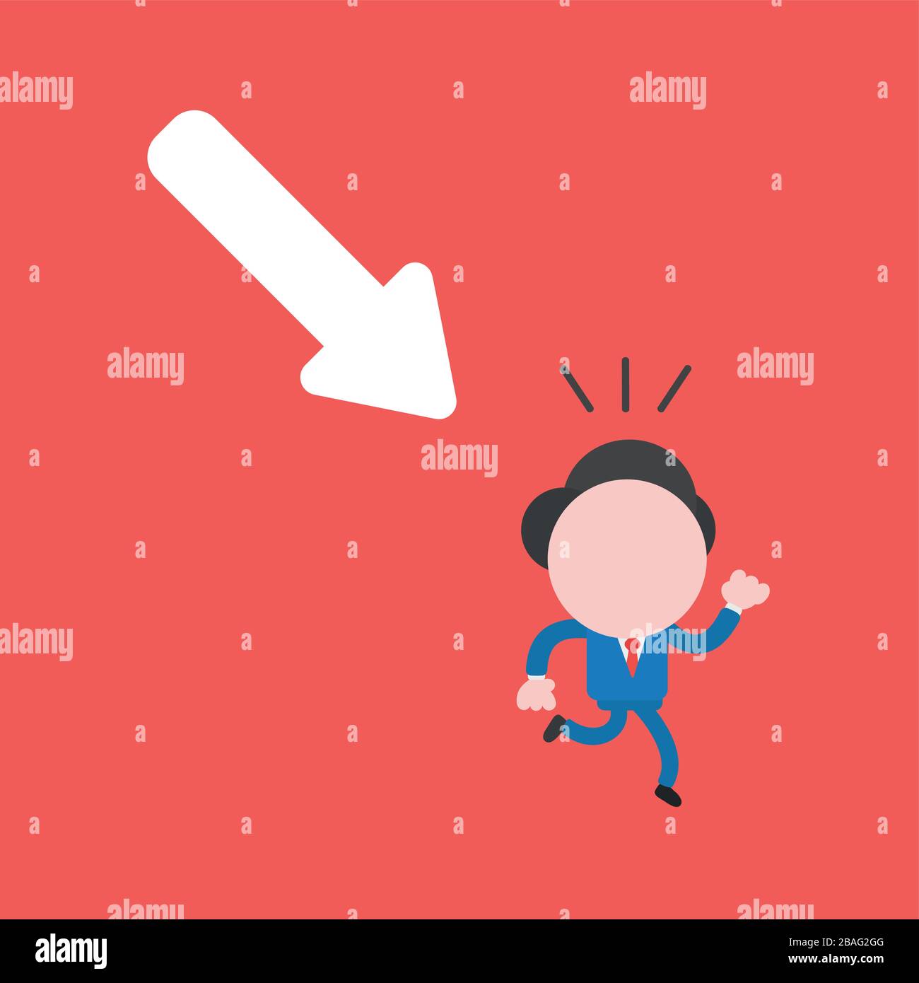 Vector illustration concept of businessman character running away from ...
