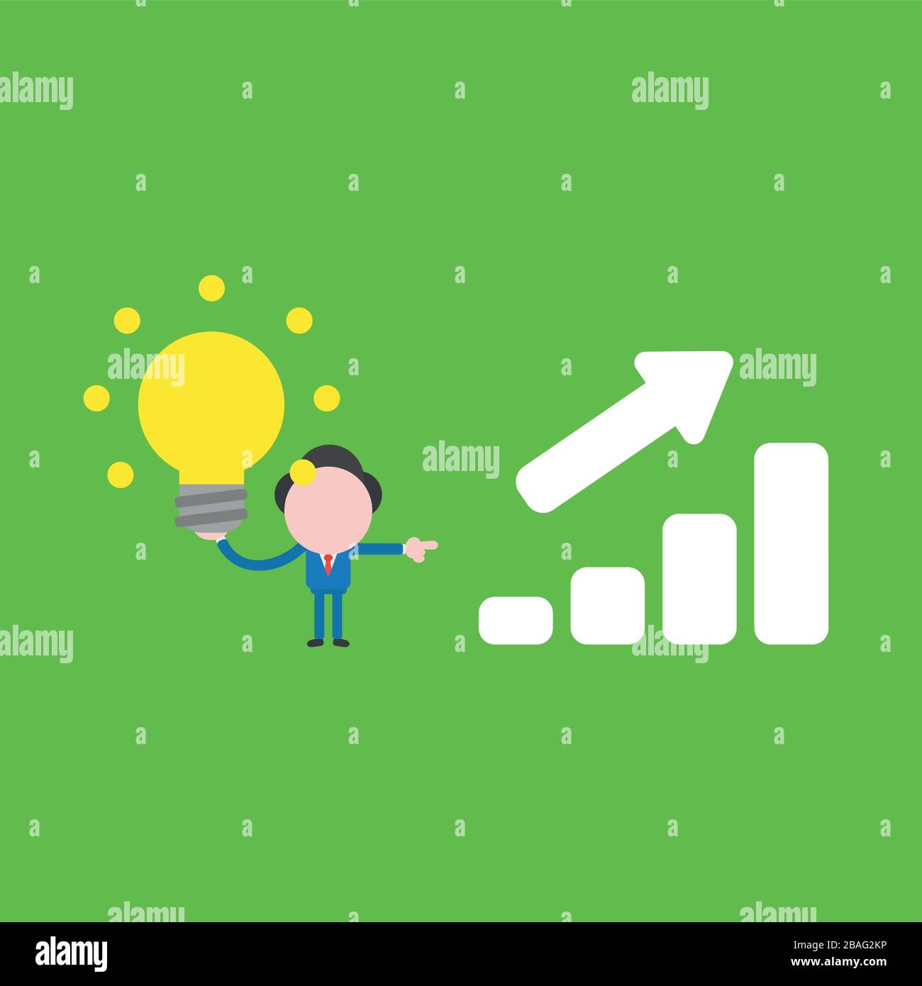 Vector illustration concept of businessman character holding glowing ...