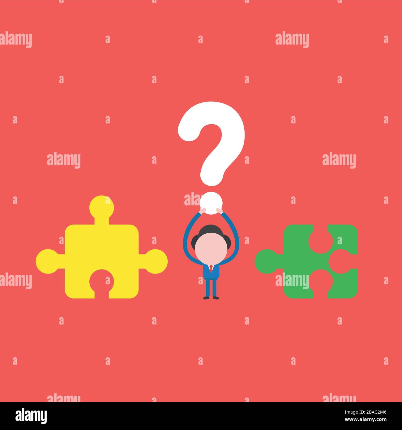 Vector illustration concept of businessman character with incompatible ...