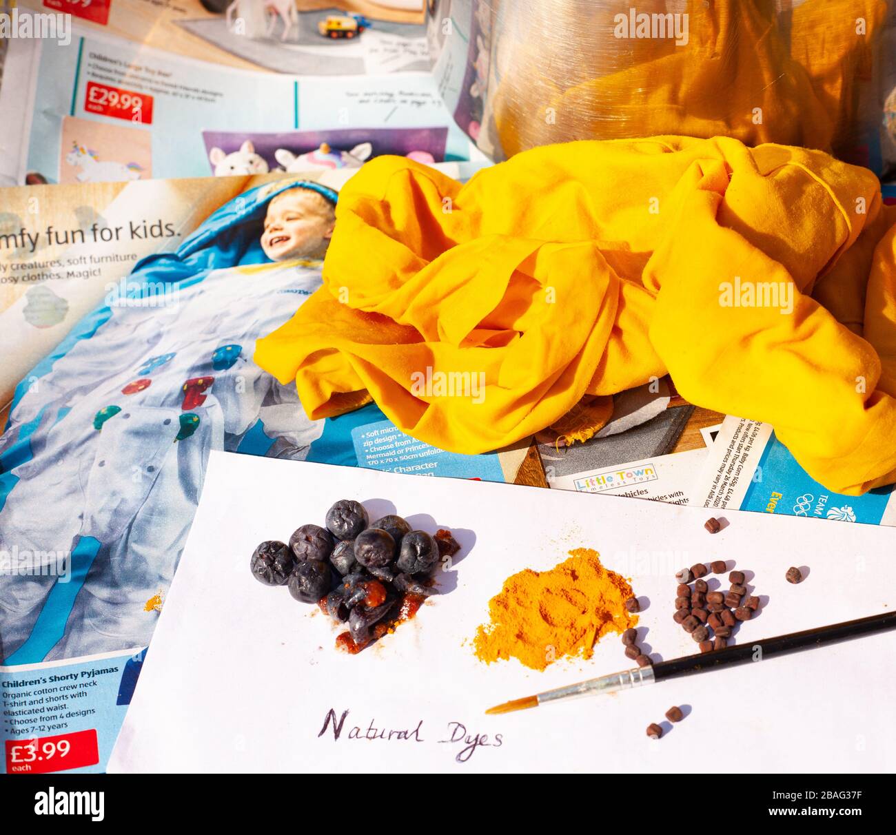 Yellow colour trend - close-up photograph of fabric and materials used ...