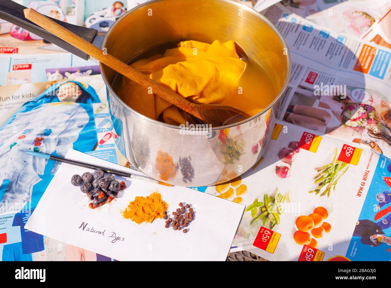 Yellow colour trend - close-up photograph of fabric and materials used ...