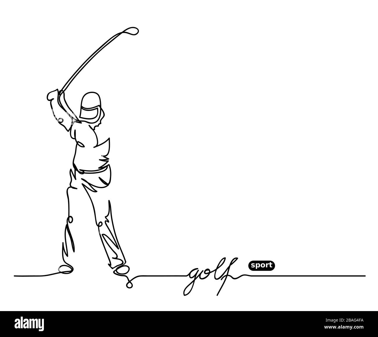 Golf player one line Stock Vector Images - Alamy