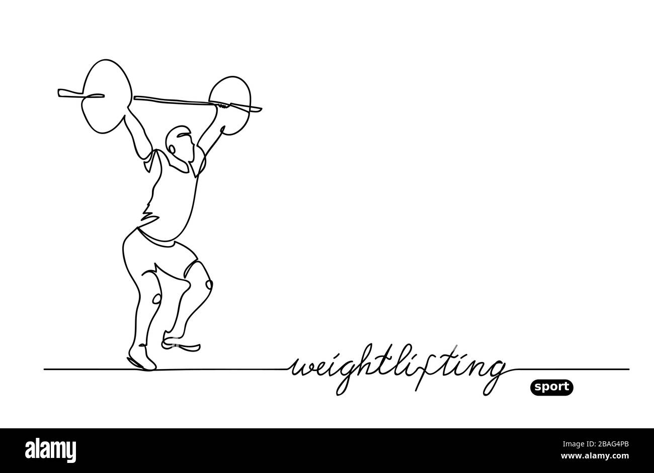Drawing continuous line weightlifting Stock Vector Images - Alamy