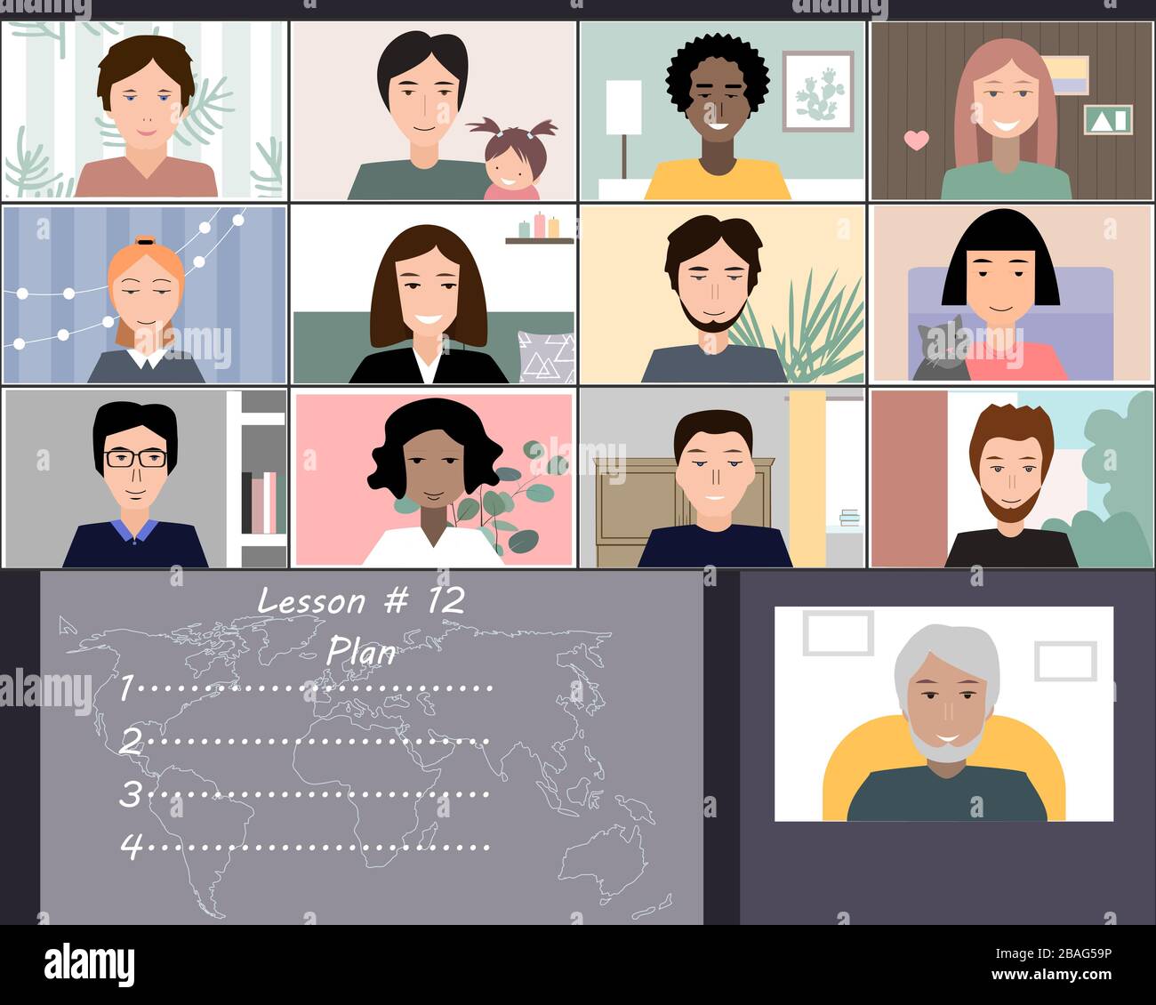 Lesson at home Stock Vector Images - Alamy