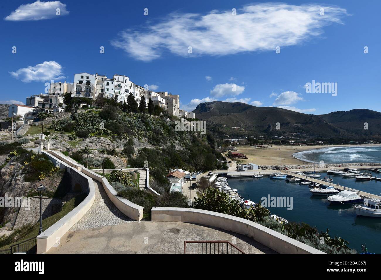Panoramic view of Sperlonga, a town in the Lazio region, Italy Stock ...