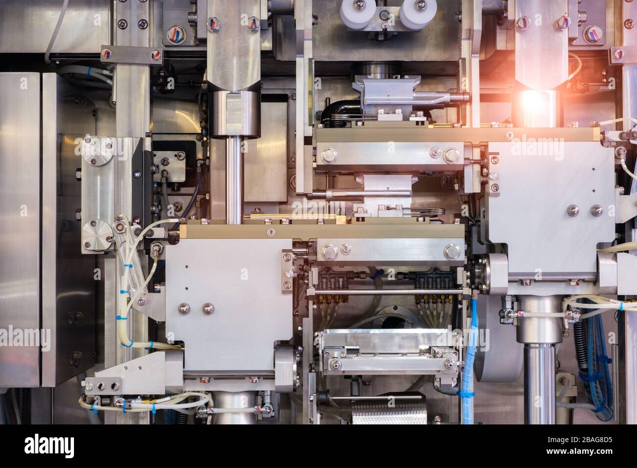 Industrial line for packaging of bakery products. Packing of bread at ...