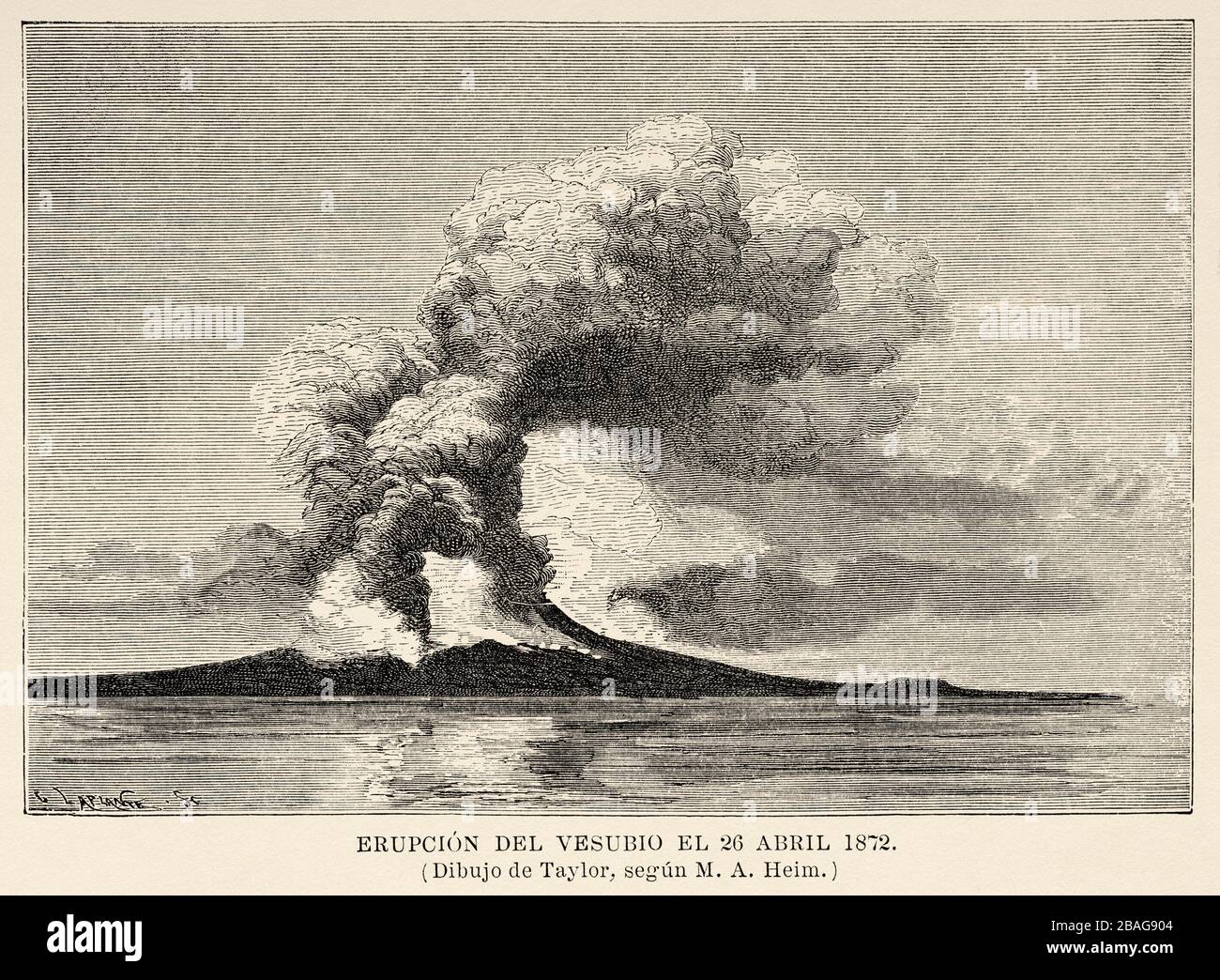 The eruption of the Mount Vesuvius volcano seen from Capri, on April 26 ...