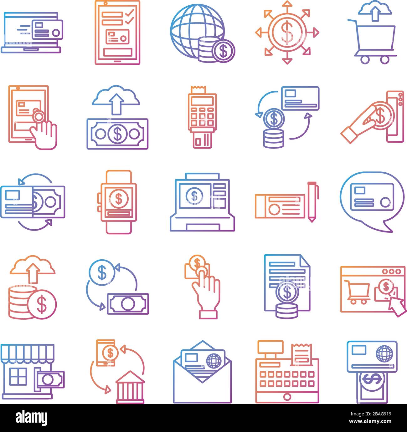 bundle of Payment online set icons Stock Vector Image & Art - Alamy