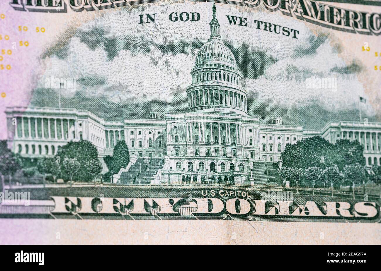 Close up macro detail of US dollar money banknotes, detail photo of US ...