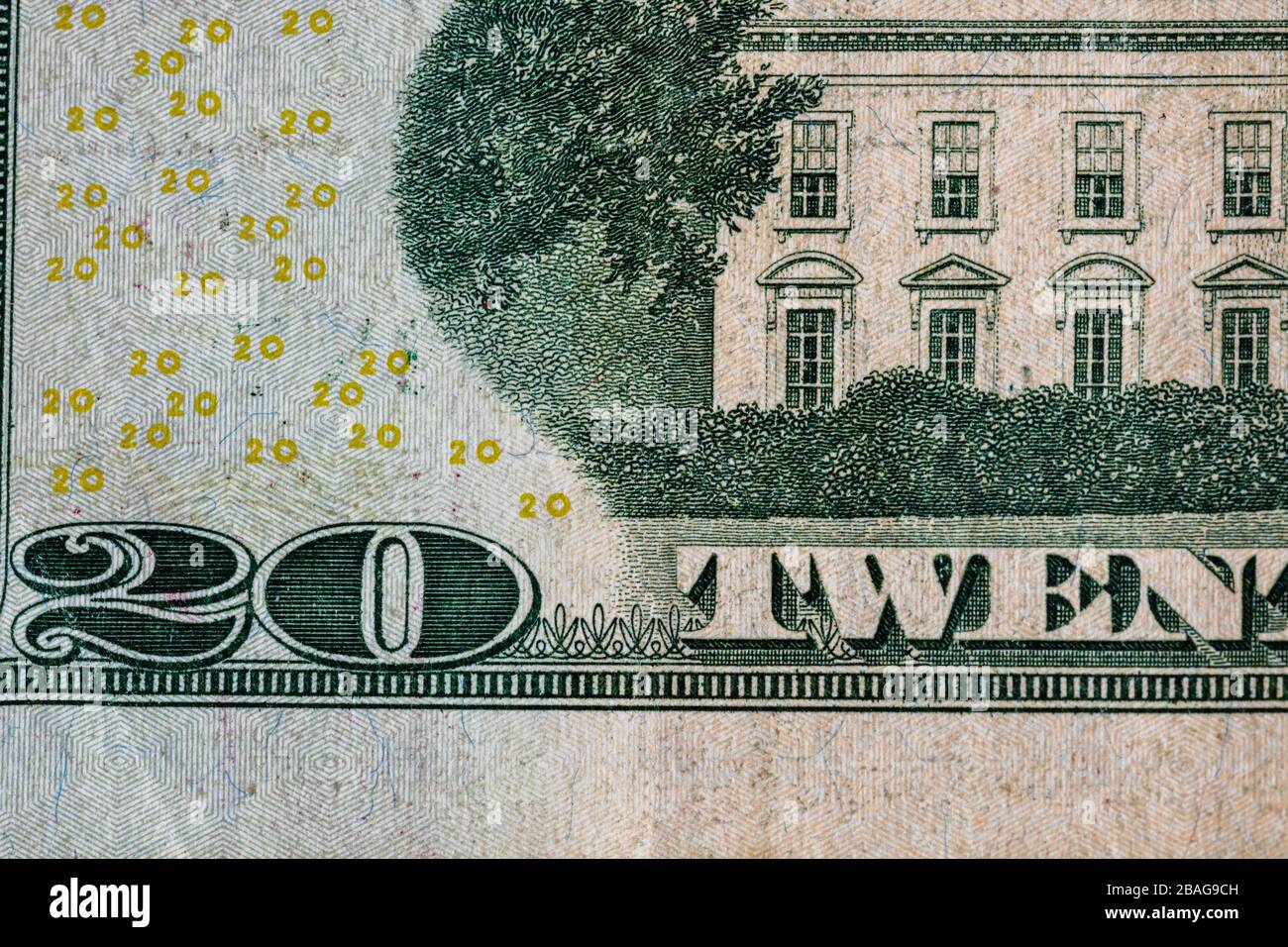 Close up macro detail of US dollar money banknotes, detail photo of US ...