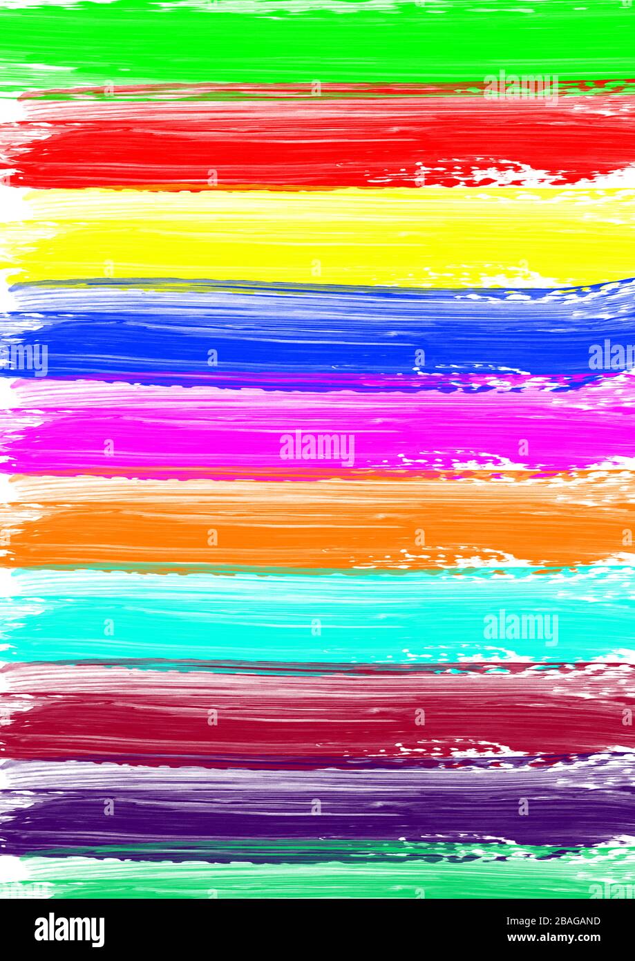 Colored stripes with a wide oil brush on a white background. Template ...