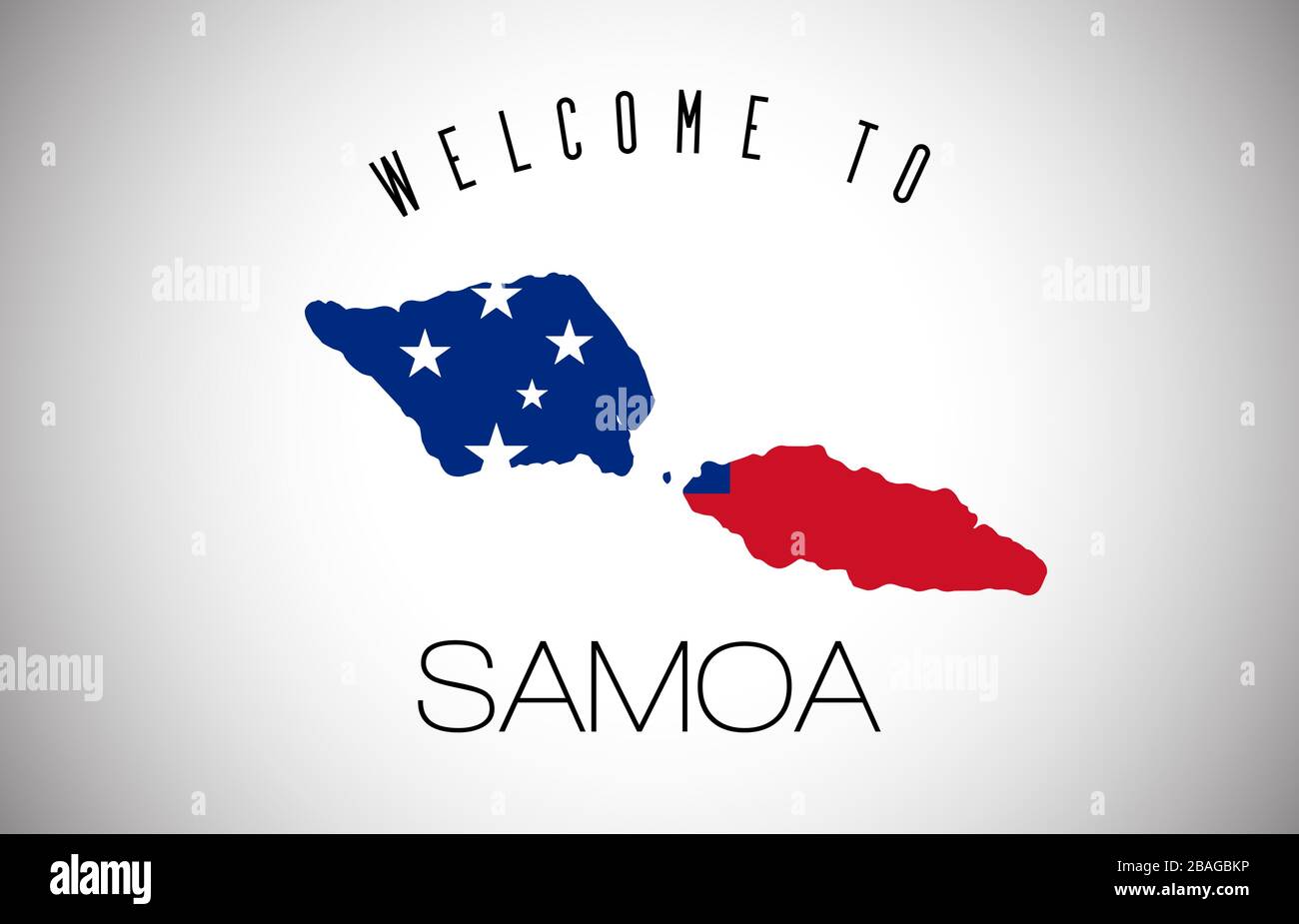 Samoa Welcome to Text and Country flag inside Country Border Map. Samoa ...