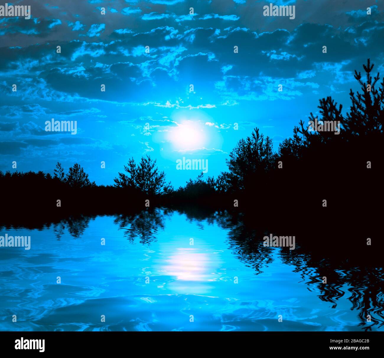Moonlight night sky stars urban hi-res stock photography and images - Alamy
