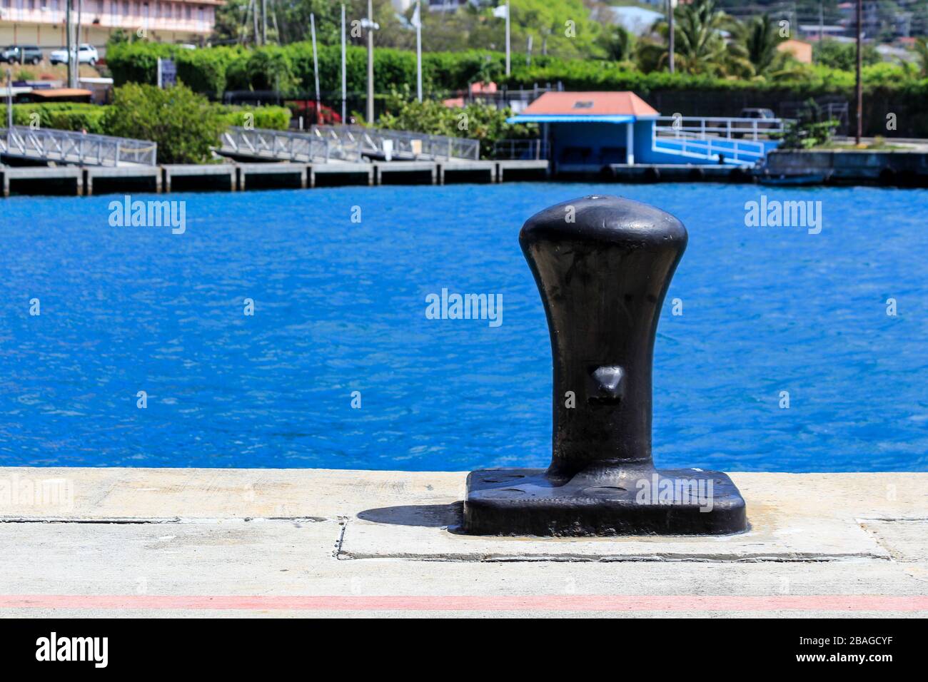 Back colored ship mooring Stock Photo - Alamy