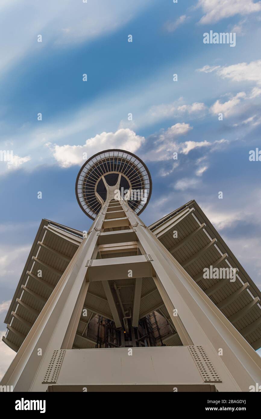 Space Needle into Sky Stock Photo - Alamy