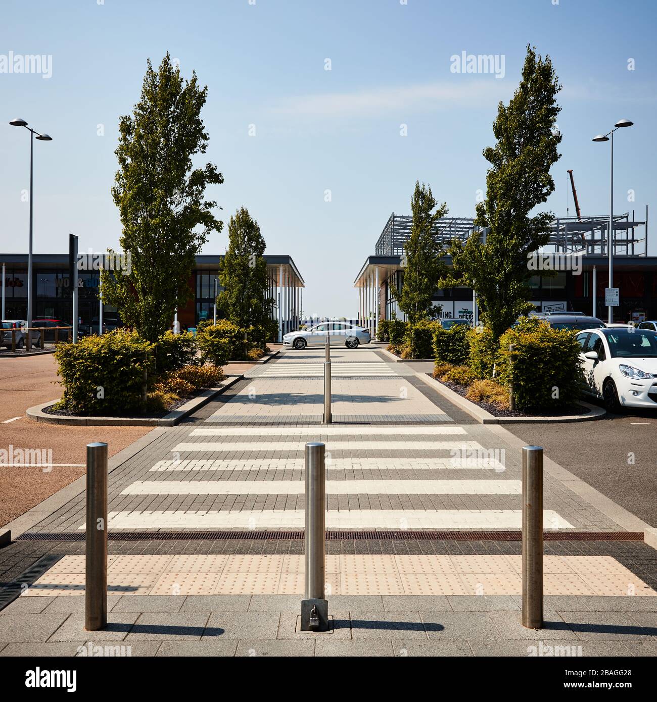 Zebra crossing with bollards hi-res stock photography and images - Alamy