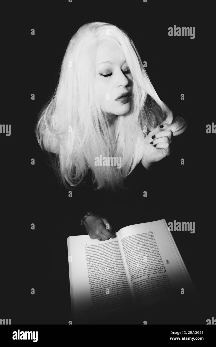Classic Old Hollywood Timeless Beautiful Model On Isolated Black