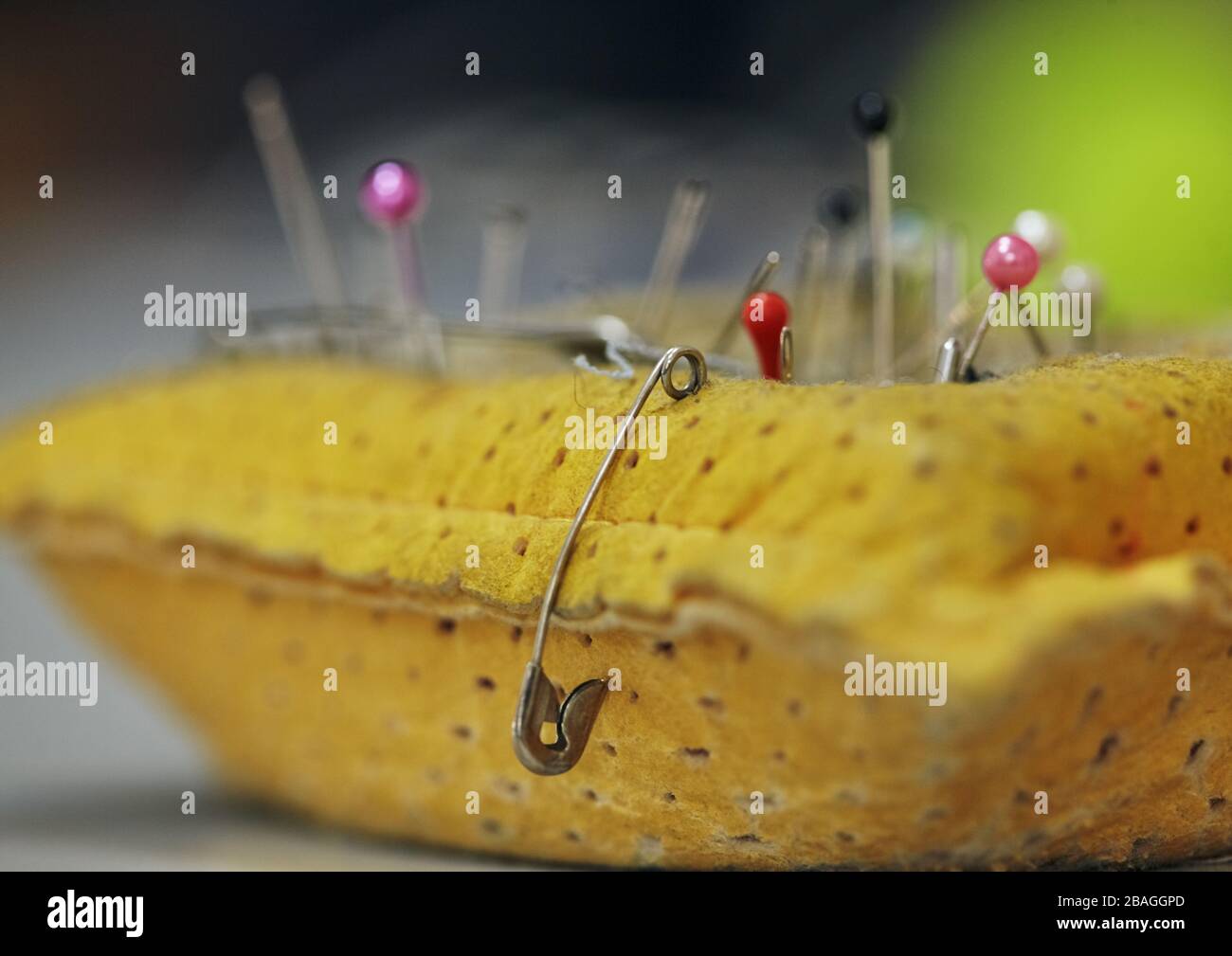 sewing workshop tools, needles, pins Stock Photo - Alamy