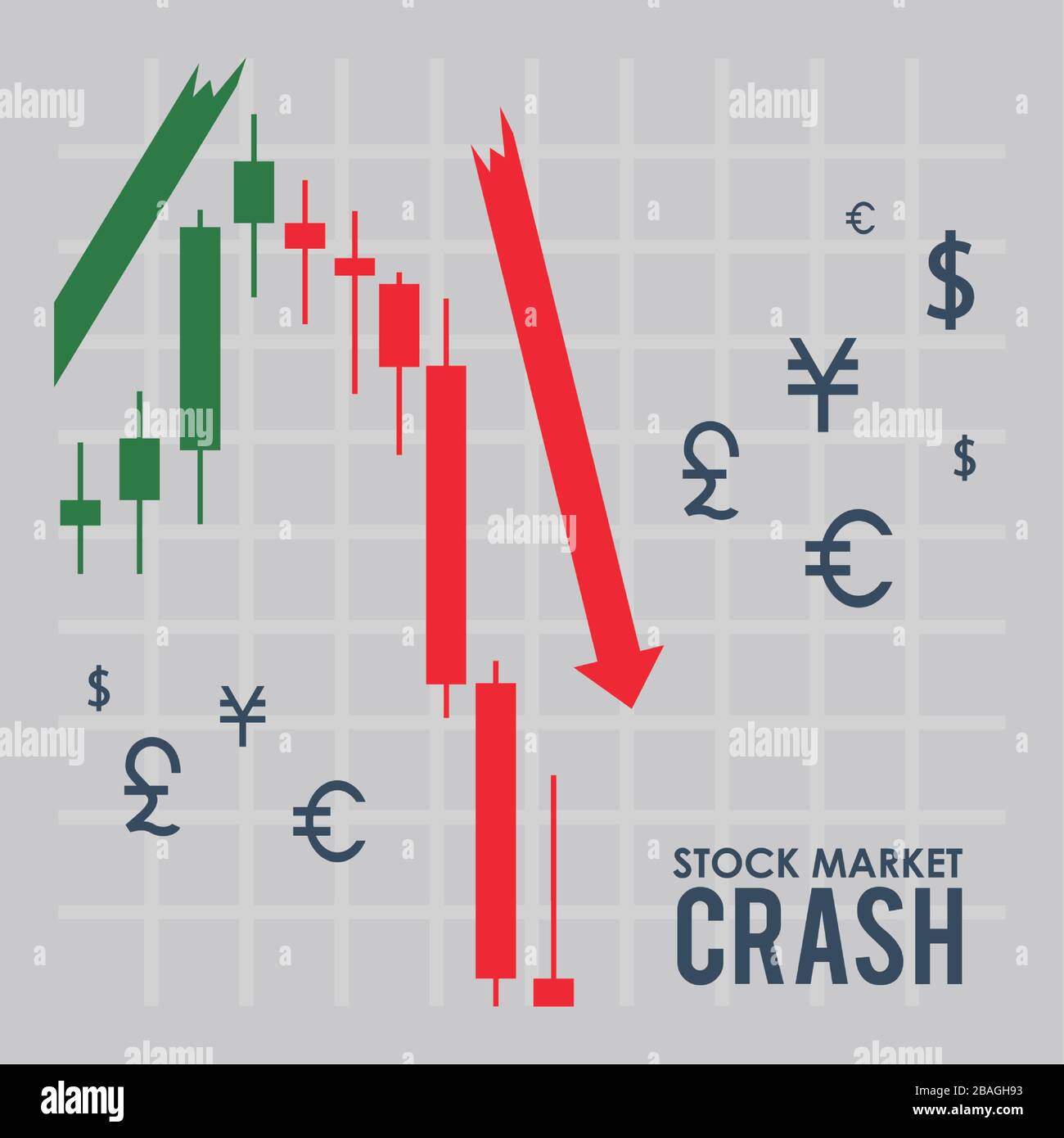 stock market crash with arrows down Stock Vector Image & Art - Alamy