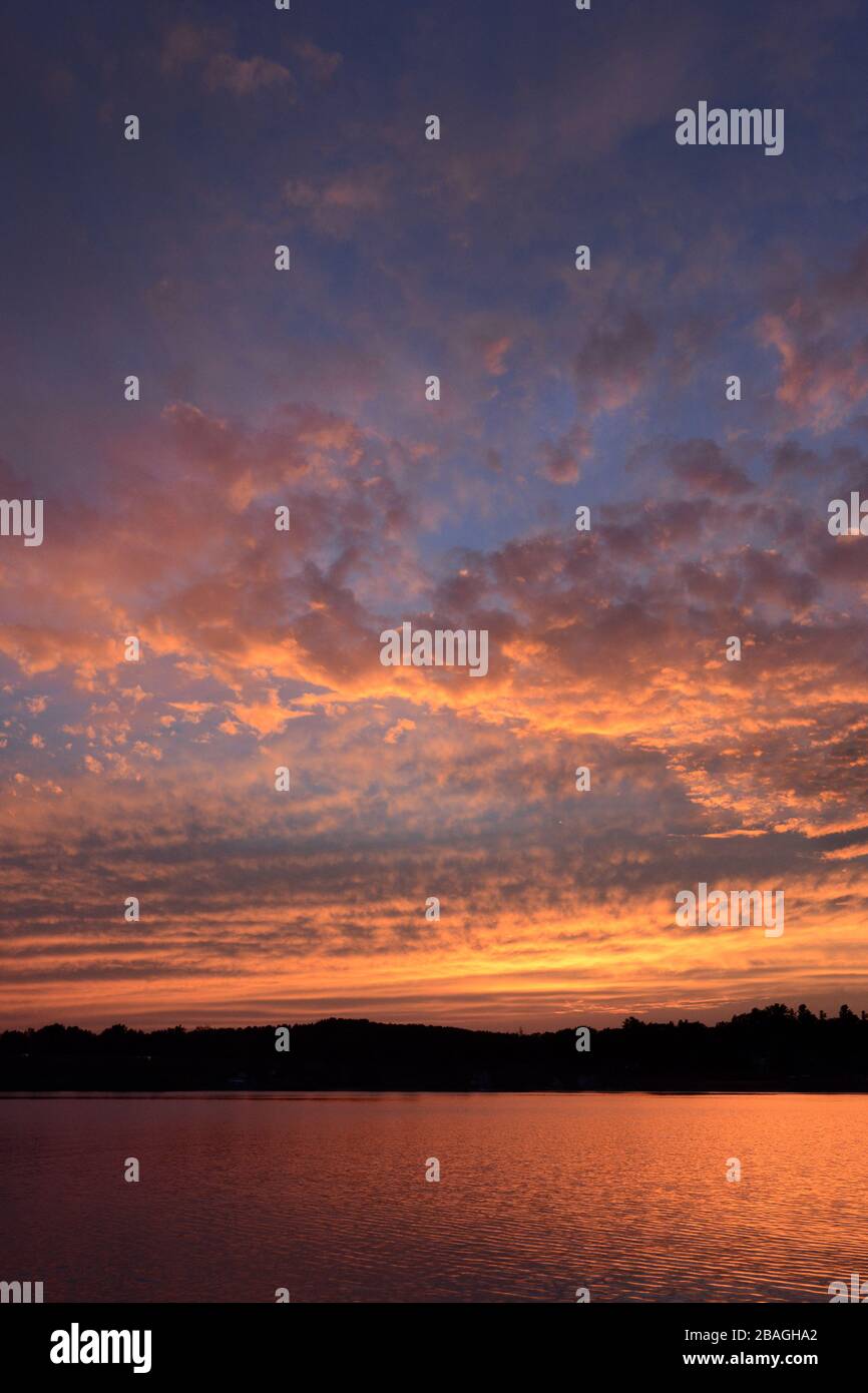 Beautiful sunset over Silver Lake near Traverse City, Michigan Stock ...