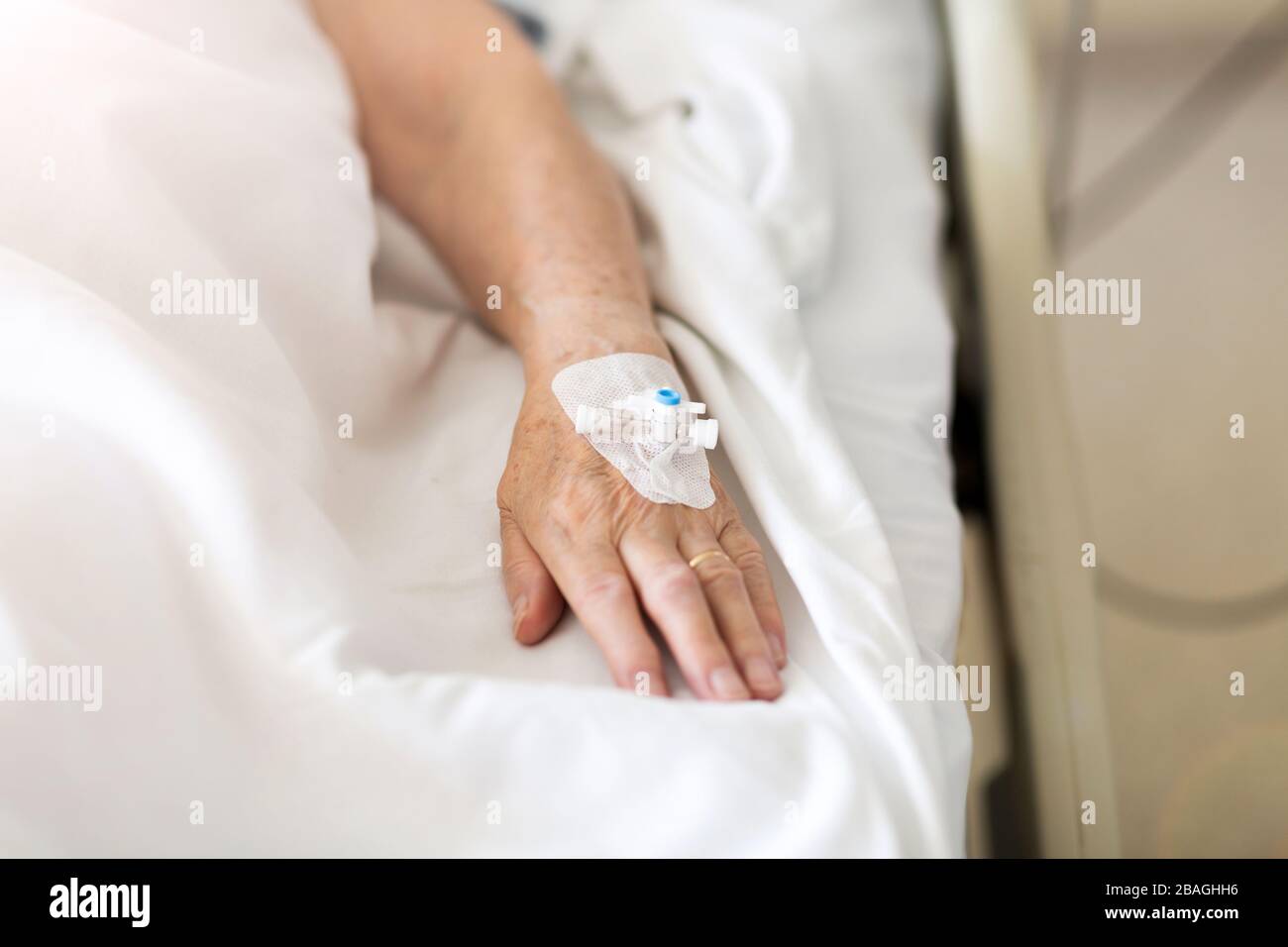 Cropped Image Of Patient With Iv Drip At Hospital Stock Photo - Alamy