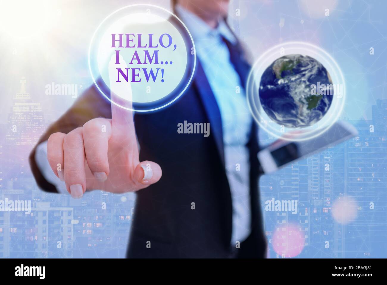 Writing note showing Hello I Am New. Business concept for used greeting ...