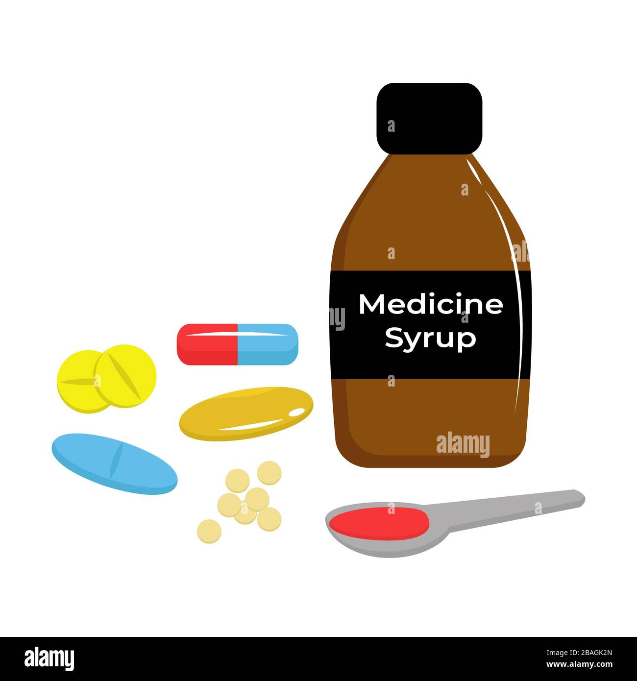 Simple and Clean Medicine Vector Set Illustration Stock Photo - Alamy
