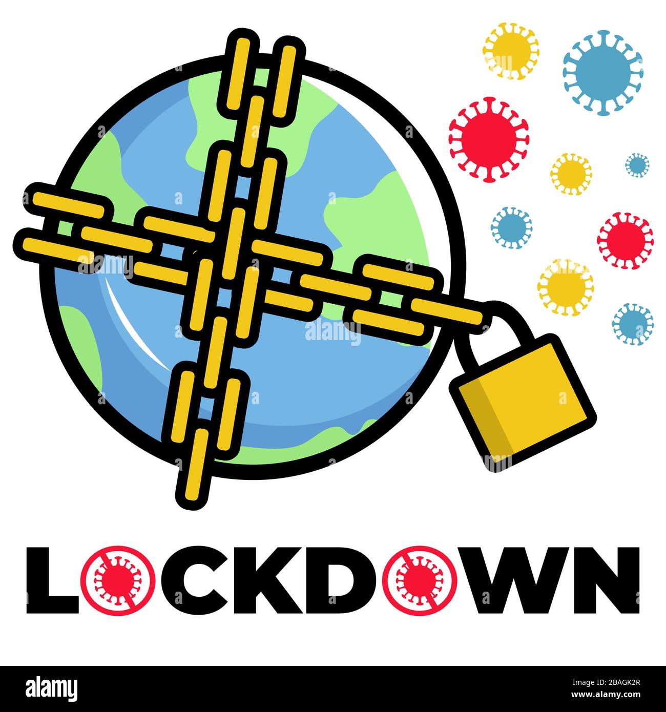 Earth Lock down Simple and Unique Vector Illustration on White ...