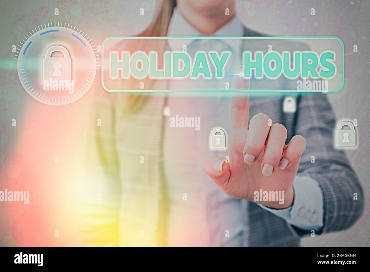 Conceptual hand writing showing Holiday Hours. Concept meaning Overtime ...